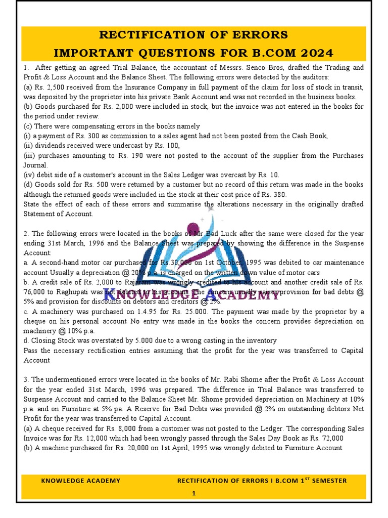 Important QS of ROE PDF | PDF Important QS of ROE PDF | PDF