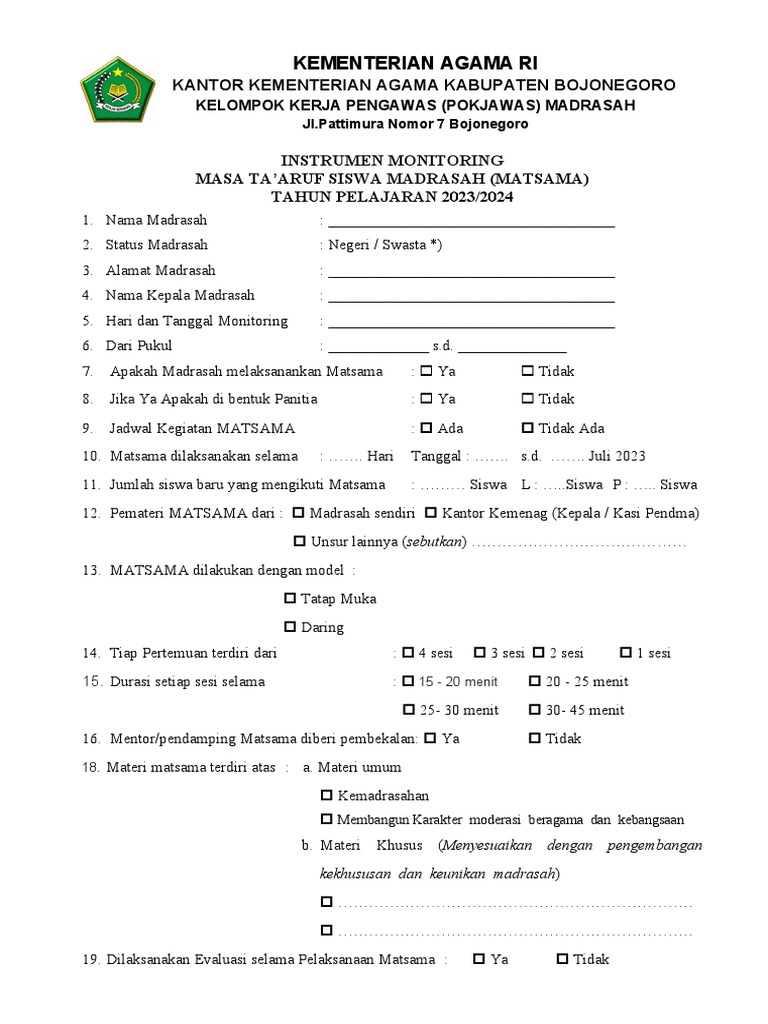 Intrumen Matsama 2023 | PDF