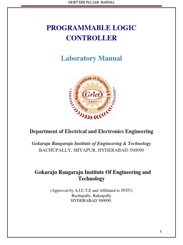 IV-II PLC Lab Manual | Download Free PDF | Switch | Programmable Logic Controller