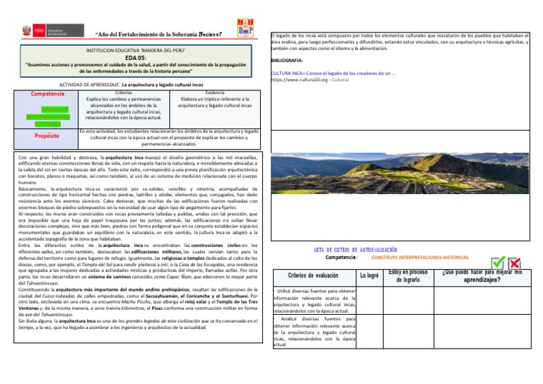 Ficha de Actividades 07-Eda 05-Segundo Grado | PDF | Imperio Inca