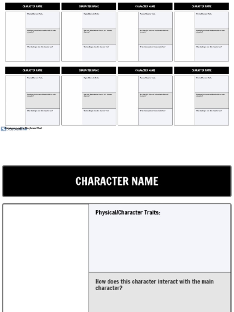 Character Map Template 3 Field Filled in | PDF