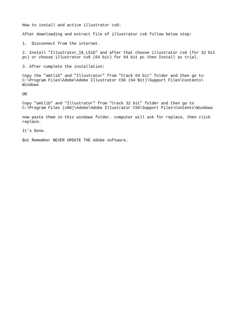 How To Install and Active Illustrator Cs6 | PDF | Art | Computers