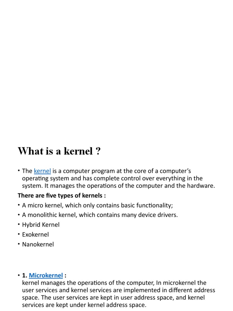 KERNAL | PDF | Kernel (Operating System) | Operating System