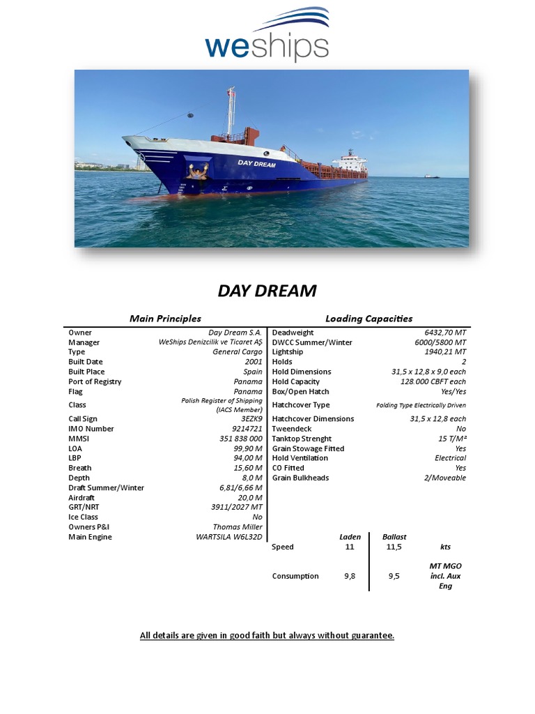 DAYDREAM | PDF | Shipping | Ships