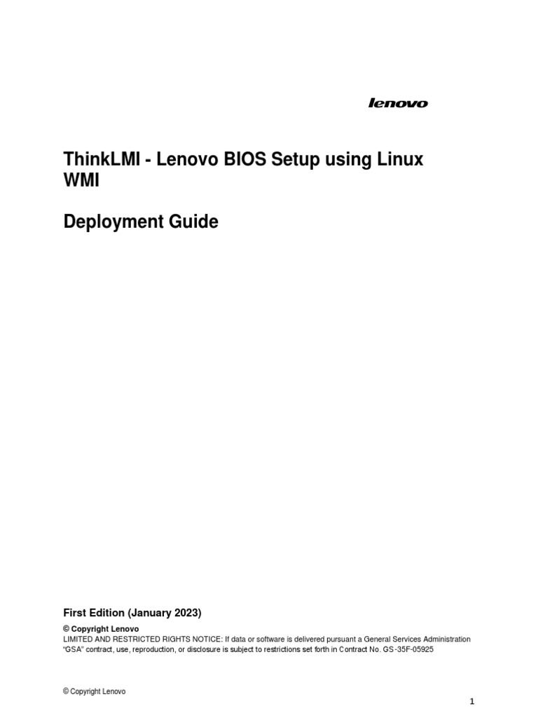 Lenovo Bios Setup Linux Wmi Sysfs 1.2 | PDF | Bios | Booting