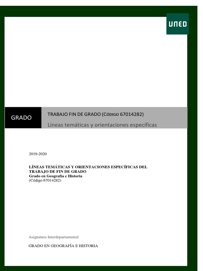 Lineas TFG - 19 - 20 | PDF | Edades medias | España