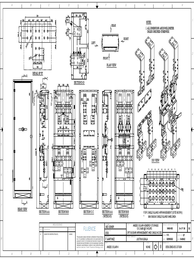 0530-DWG-BSC-37-004 Busbar Arrange Cable Access Rev02 | PDF