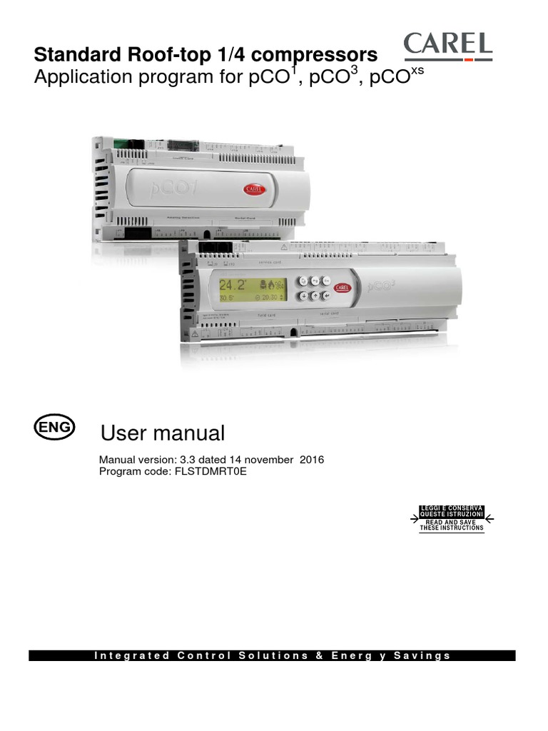 Application Program For pCO, pCO, pCO: Standard Roof-Top 1/4 Compressors | PDF | Parameter ...