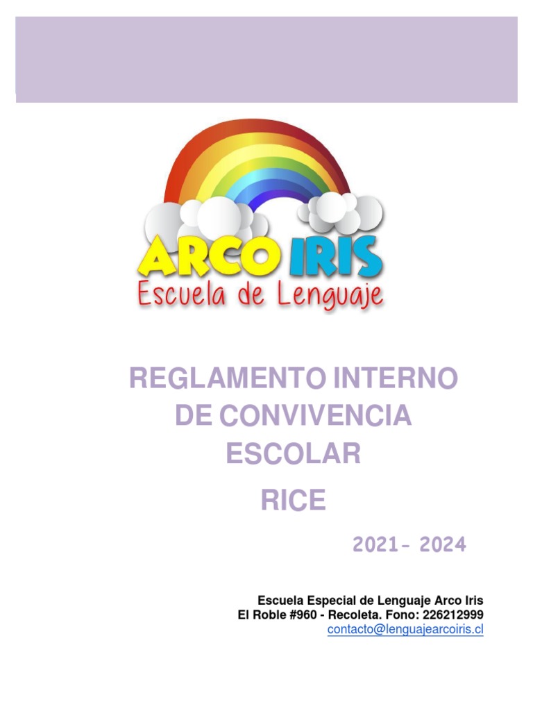 Reglamento Interno Arco Iris 2022 | PDF | Adultos | Abuso infantil