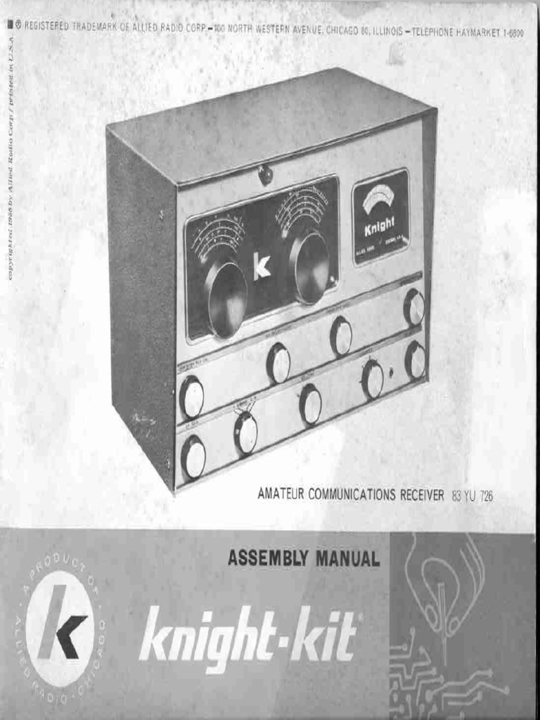 Allied Knight-Kits 83YU726 R-100 Assembly Manual 1959 | PDF
