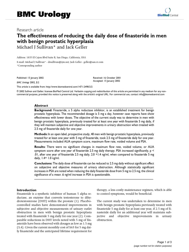 Finasteride in Men With BPH | PDF | Medicine | Drugs