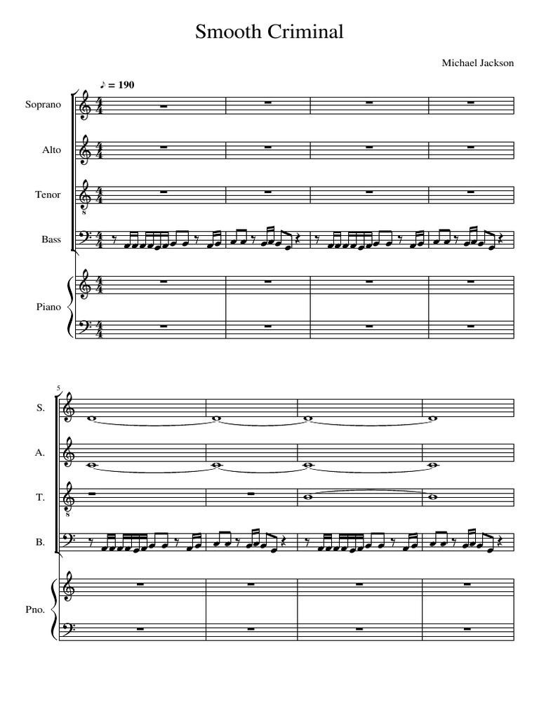Smooth Criminal PDF | PDF | Choral Music | Musical Instruments