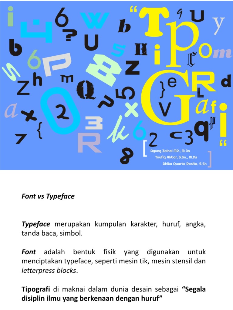 Anatomi Huruf dan Tipografi Dasar | PDF | Seni & Disiplin Bahasa ...