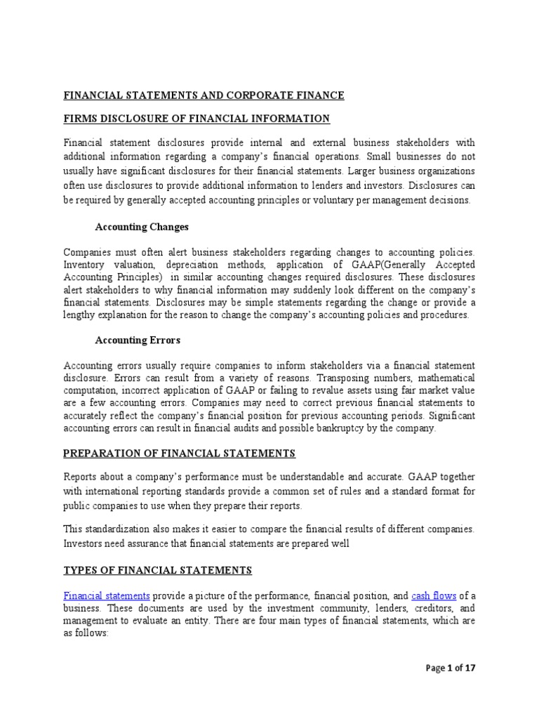 Revised Chapter 2 Financial Statements and Corporate Finance | PDF | Equity (Finance) | Return ...