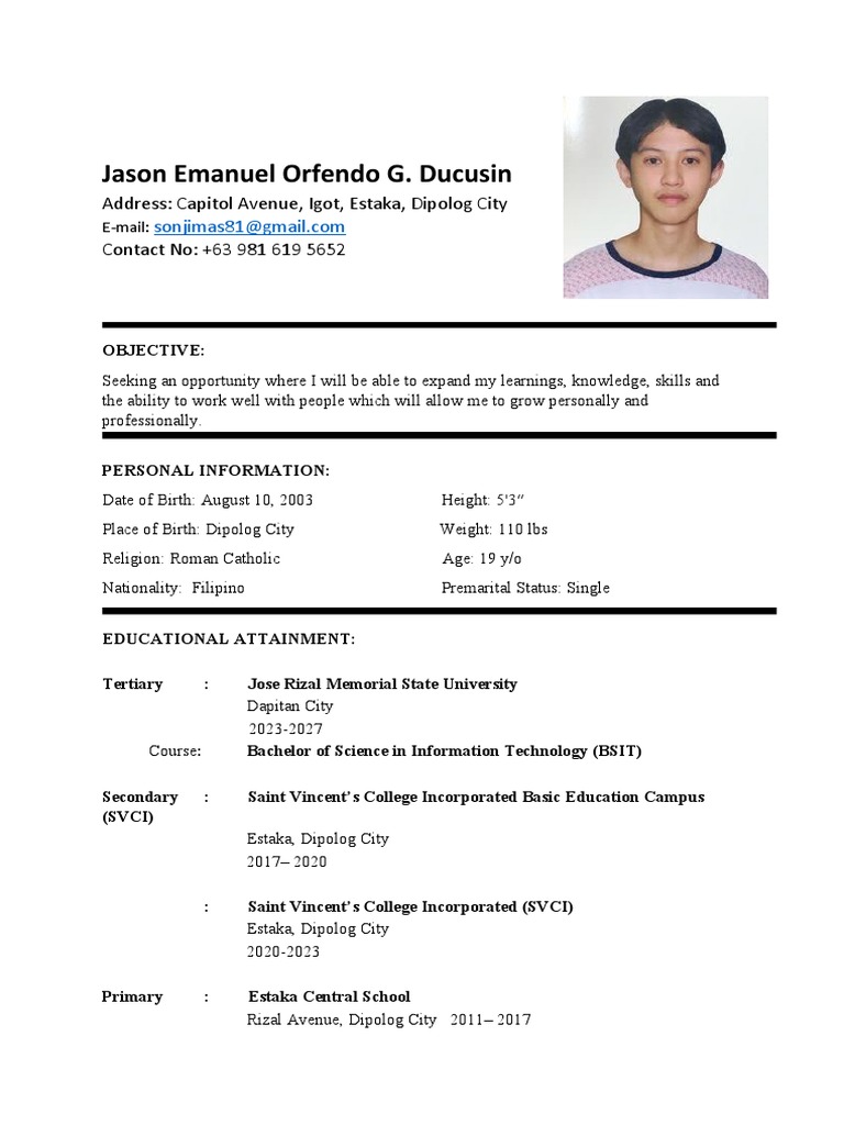 Jason Ducusin's Resume | PDF