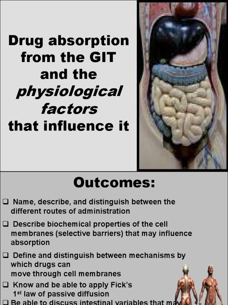 2.1 Drug Absorption From The GIT | PDF