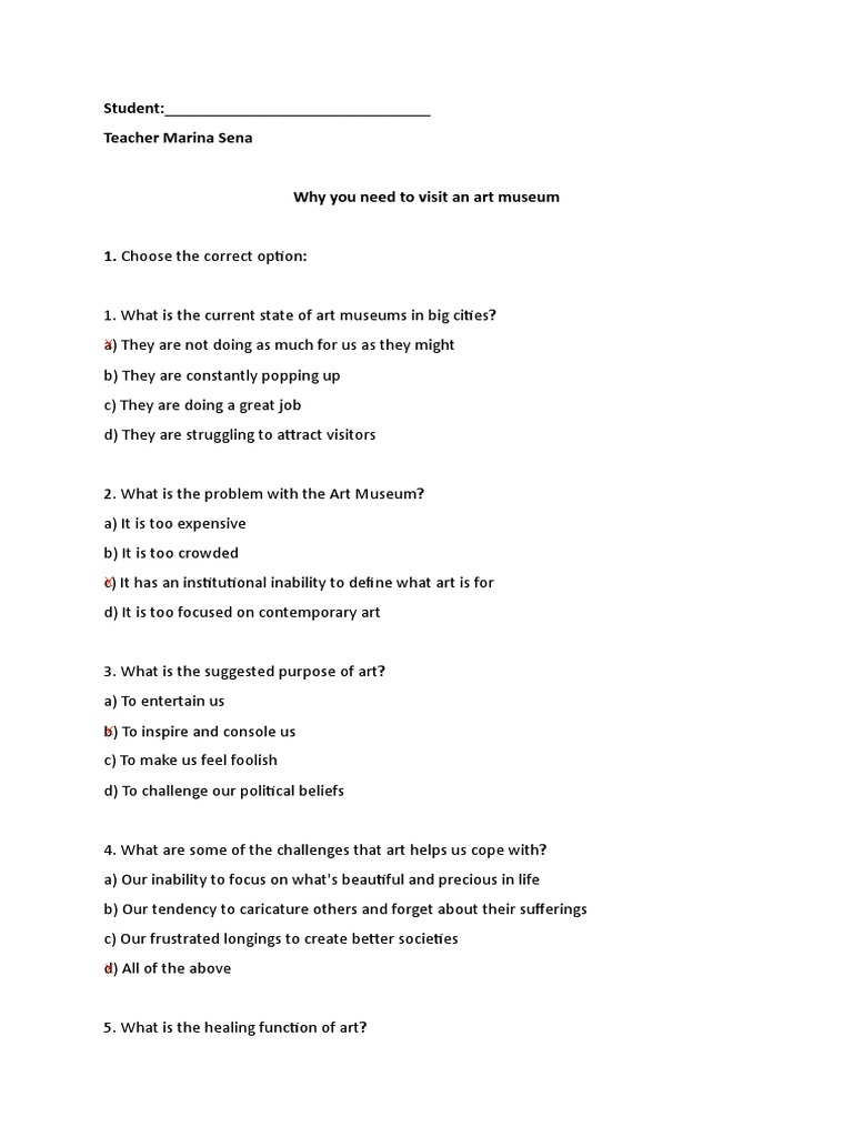 Lesson - Why You Need To Visit An Art Museum | PDF | Museum
