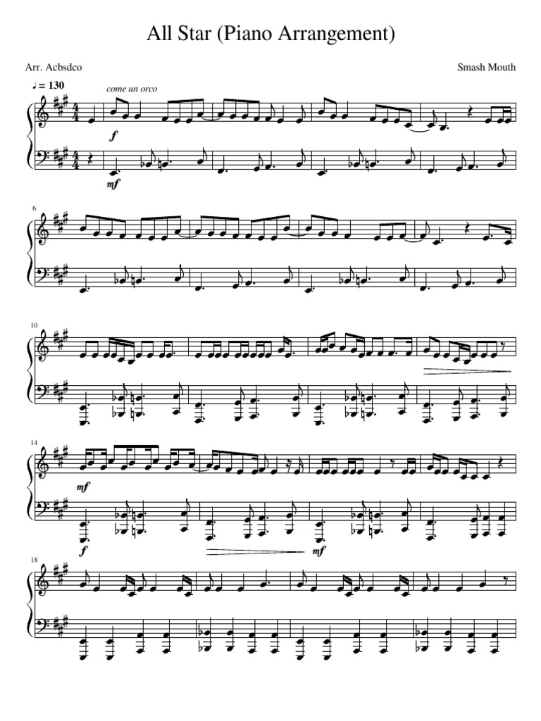 All Star Piano | PDF