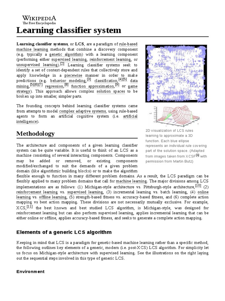 Learning Classifier System Pdf Learning Cognition