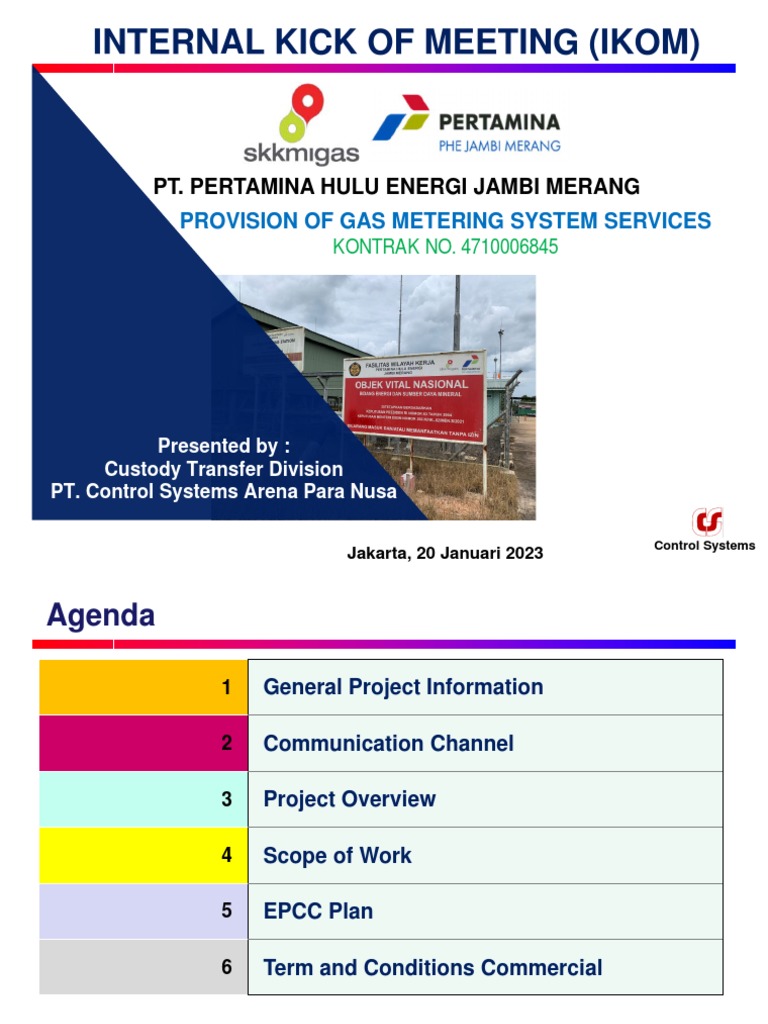 Presentasi IKOM Handover Gas Metering Services PHE Jambi Merang (20jan2022) | PDF | Pipe (Fluid ...