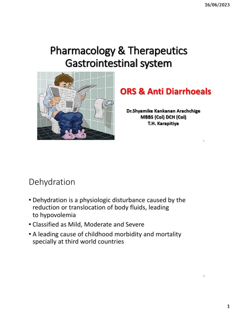 ORS + Anti Diarrheals | PDF | Diarrhea | Dehydration