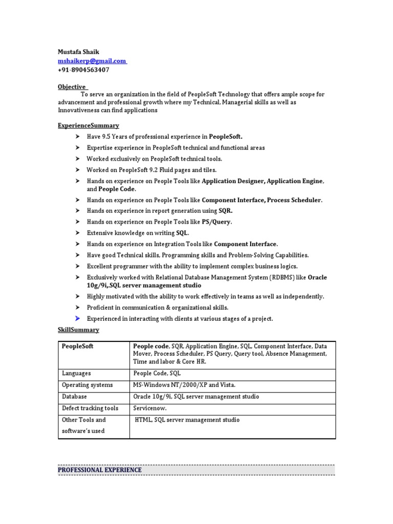 Mustafa Shaik Peoplesoft Pdf Sql Relational Database