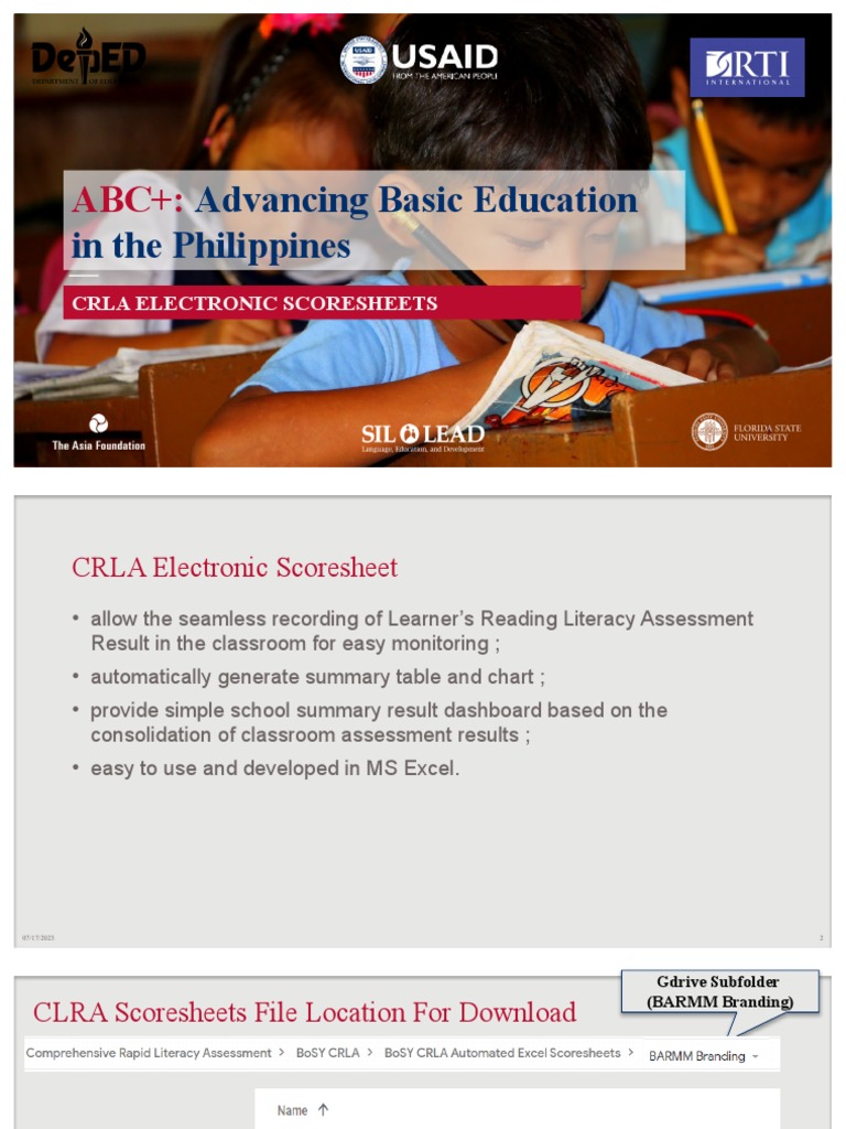 BARMM CRLA-Scoresheets 12jan22 | PDF | Learning | Information Technology