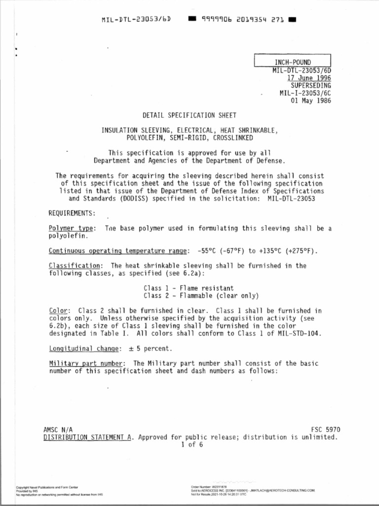 Mil DTL 23053 6D | PDF