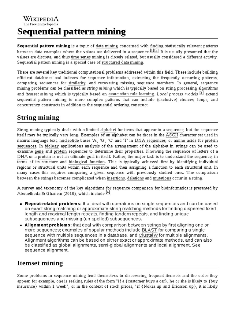 Sequential Pattern Mining | PDF | Information Science | Biotechnology Sequential Pattern Mining | PDF | Information Science | Biotechnology