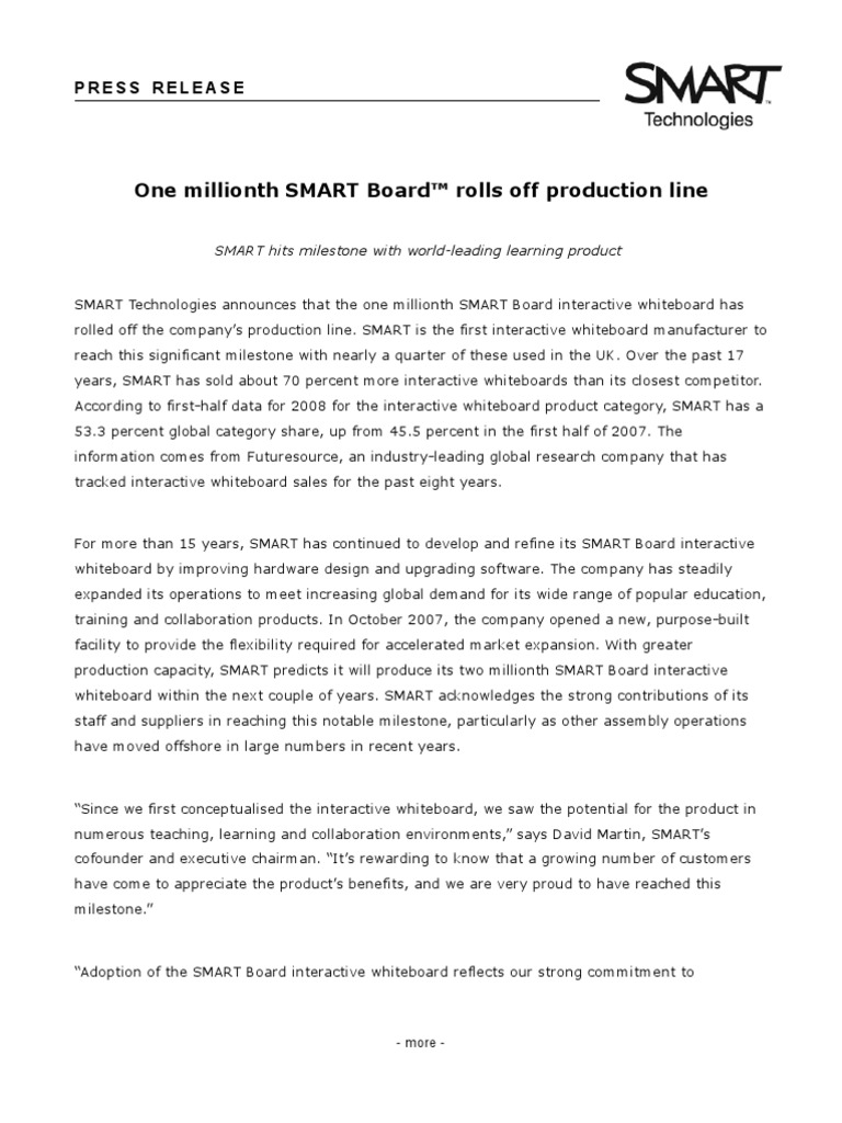 One Millionth SMART Board | PDF | Computing And Information Technology ...