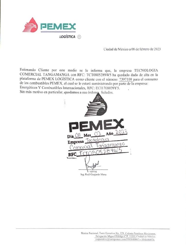 Carta Pemex-Tct0805289w5 | PDF