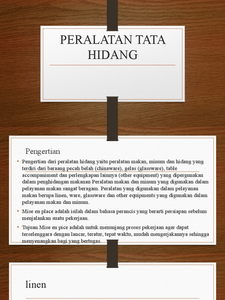 Peralatan Tata Hidang dan Fungsinya | PDF | Memasak, Makanan, & Anggur ...