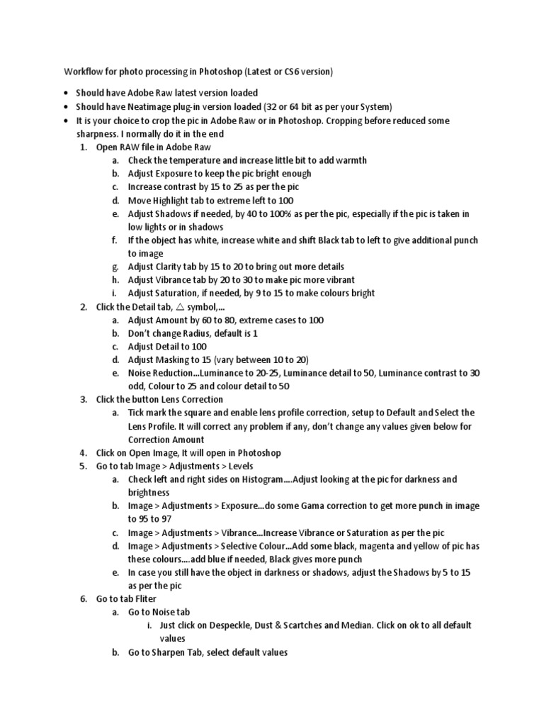 Workflow | PDF | Adobe Photoshop | Raw Image Format