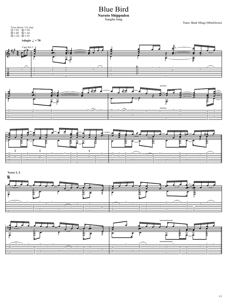 Sungha Jung's Blue Bird Tab | PDF