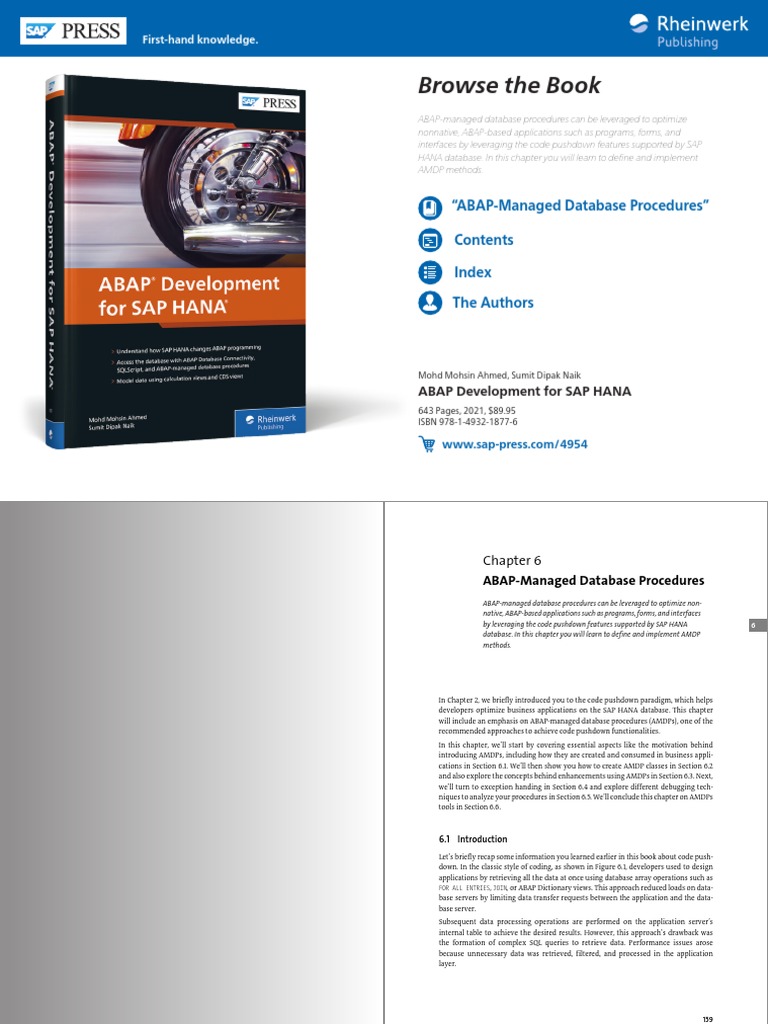 Reading Sample Sap Press Abap Development For Sap Hana Pdf