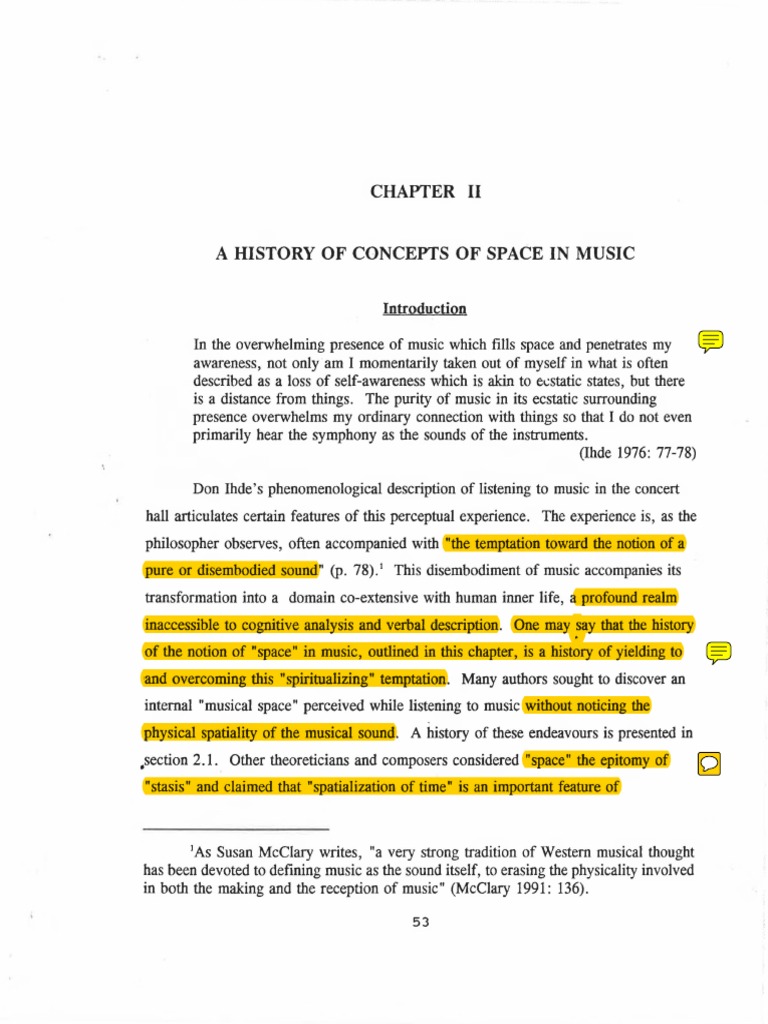 A History of Concepts of Space in Music | PDF | Space | Dimension