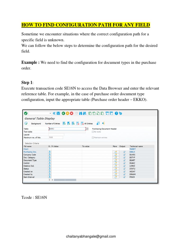 How To Find Configuration Path For Any Field | PDF | Double Click | Database Transaction