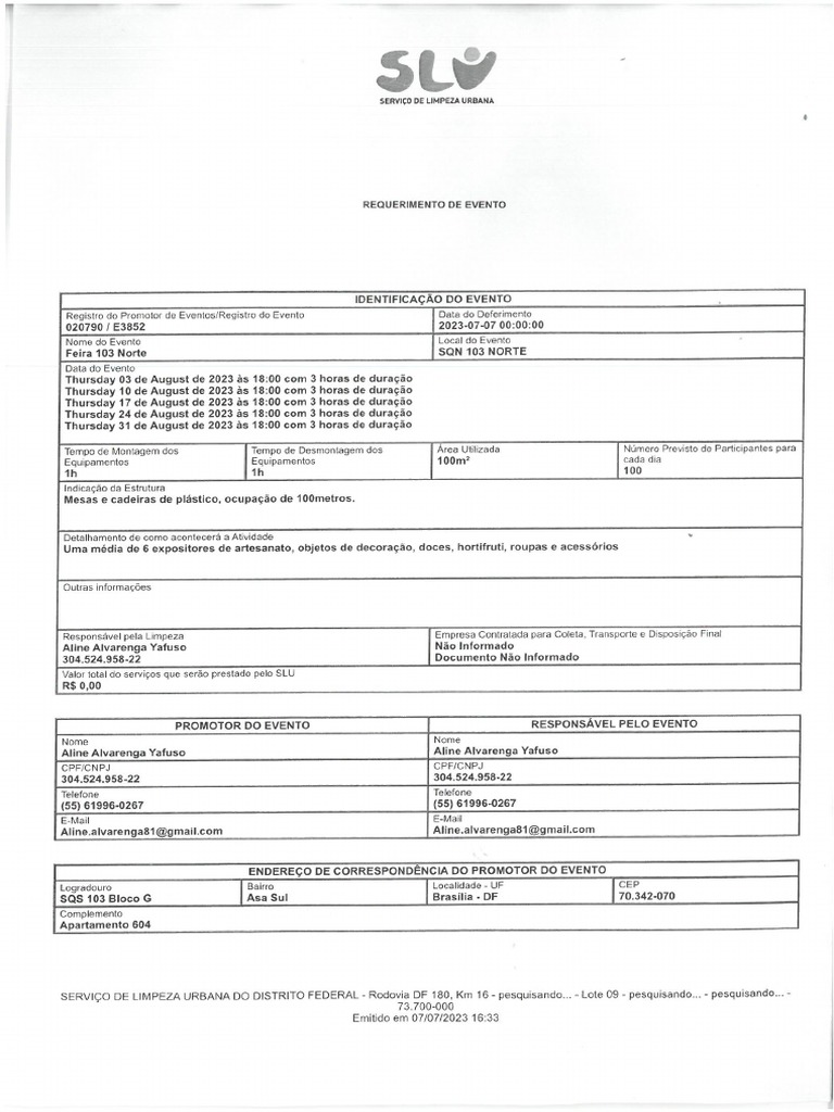 Formulario Padronizado SLU | PDF