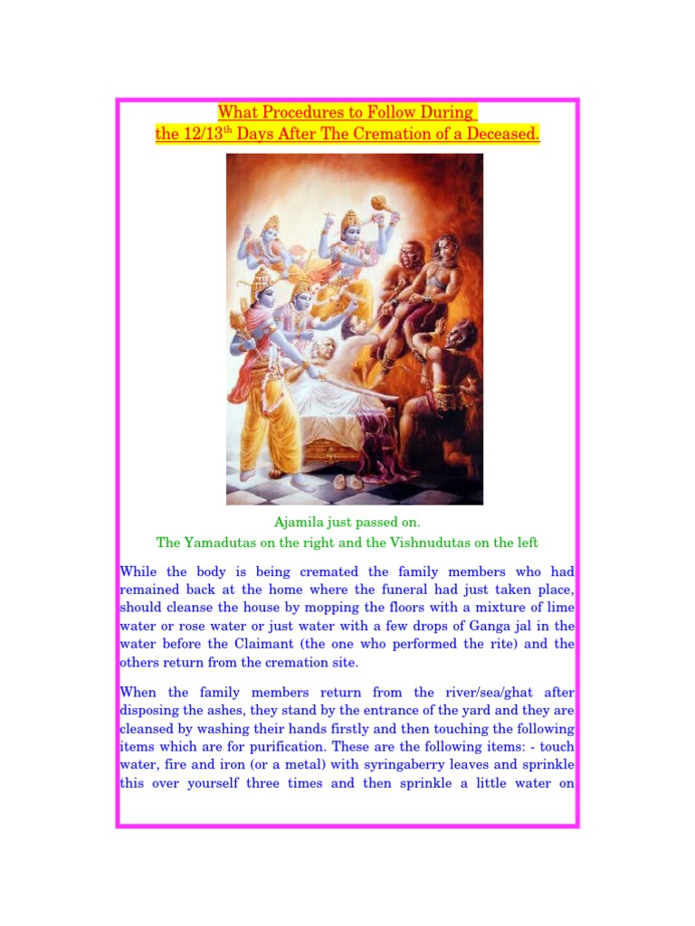 Hindu 12/13 Day Death Rituals | PDF | Funeral | Cremation
