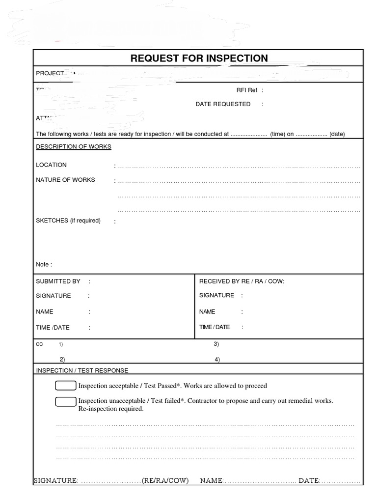 RFI Form | PDF