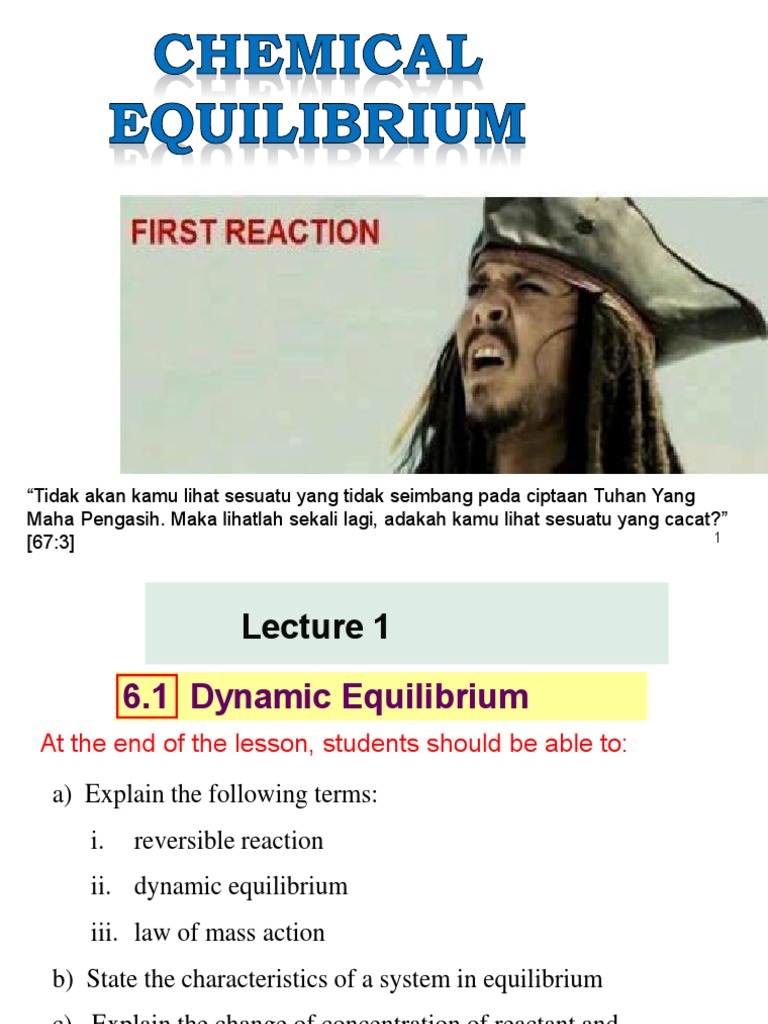 Dynamic Equilibrium and Reaction Laws | PDF | Reaction Rate | Chemical ...