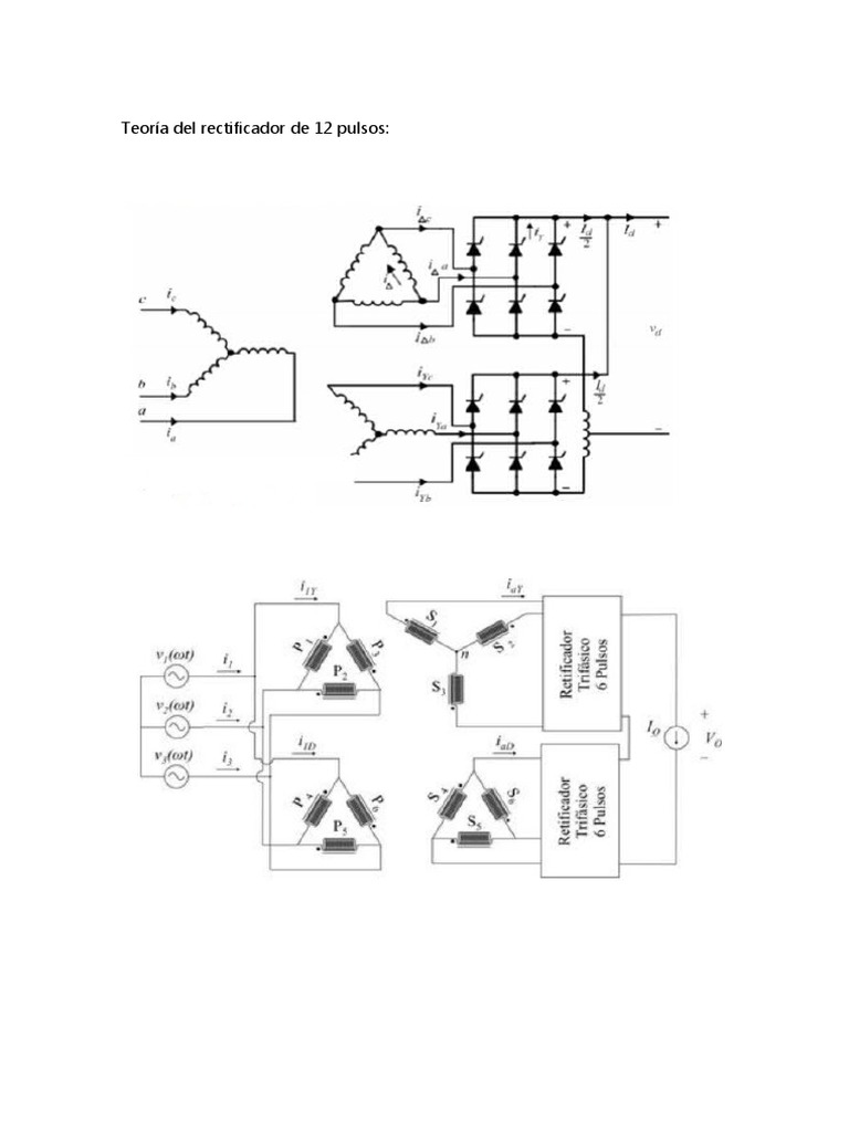 Teoría Del Rectificador de 12 Pulsos | PDF | Rectificador | Transformador