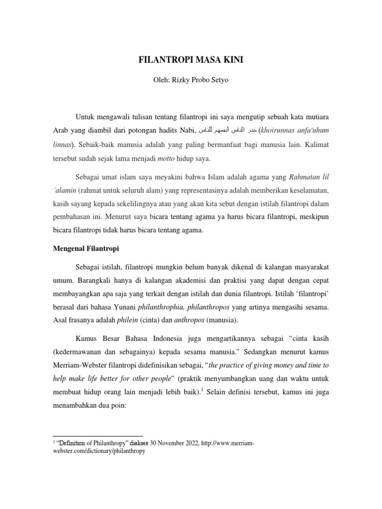 Filantropi Masa Kini | PDF | Politik | Ilmu Sosial