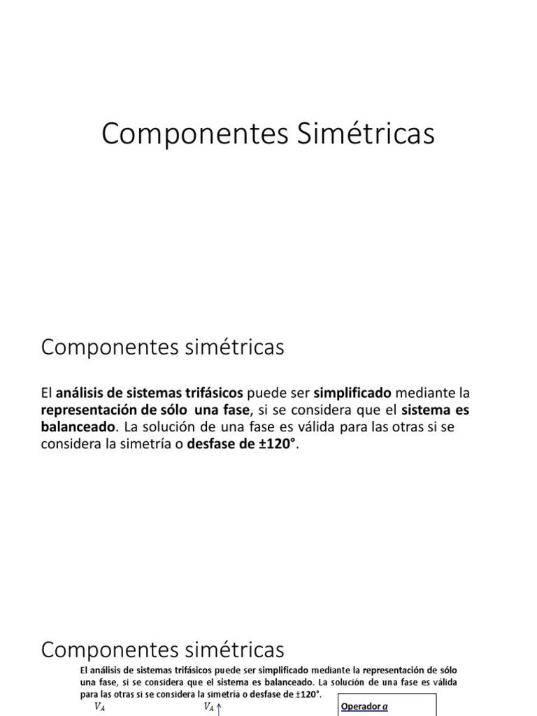 Componentes Simétricas | PDF | Ingenieria Eléctrica | Electricidad