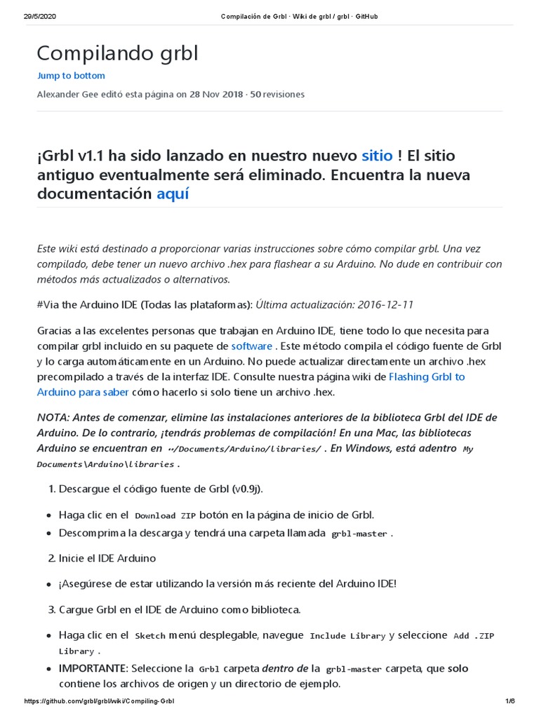 Compilación de GRBL Wiki de GRBL - GRBL GitHub | PDF