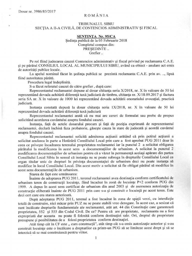 Sentinta 95 CA Dos. 3986 85 2017 | PDF