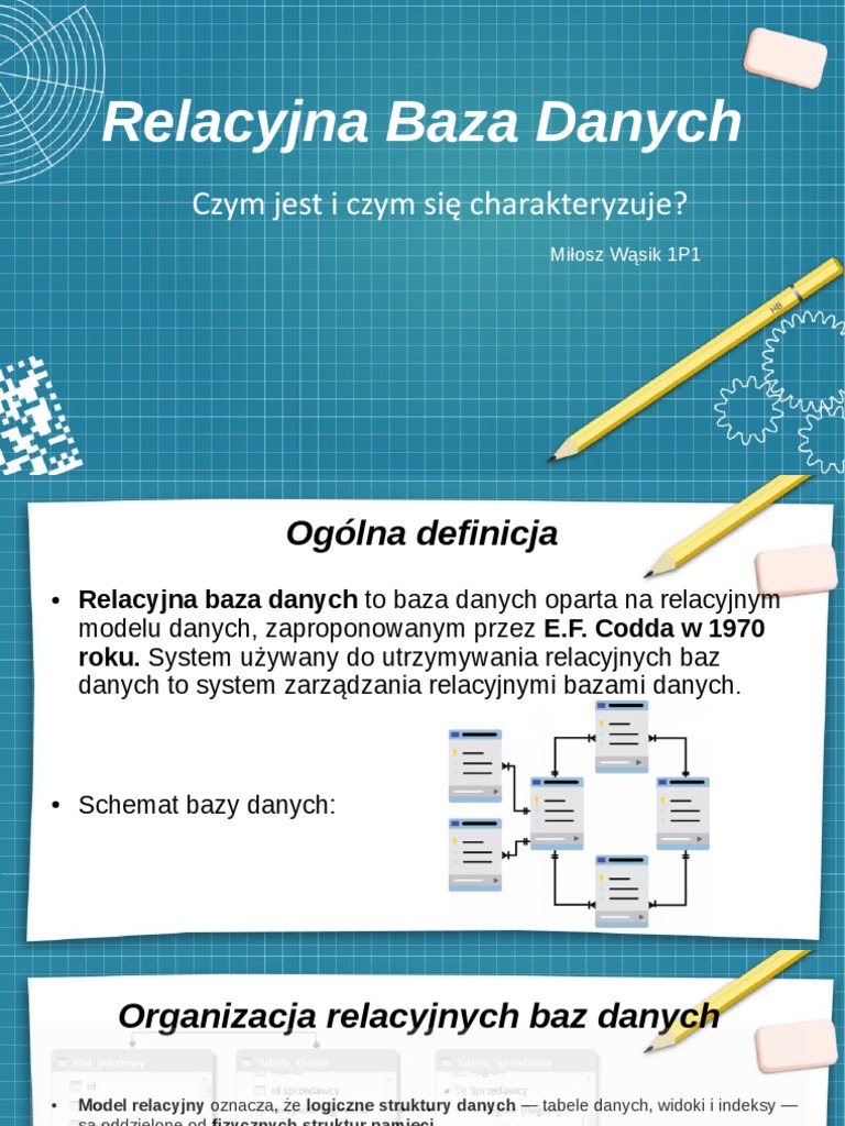Relacyjna Baza Danych - Prezentacja | PDF