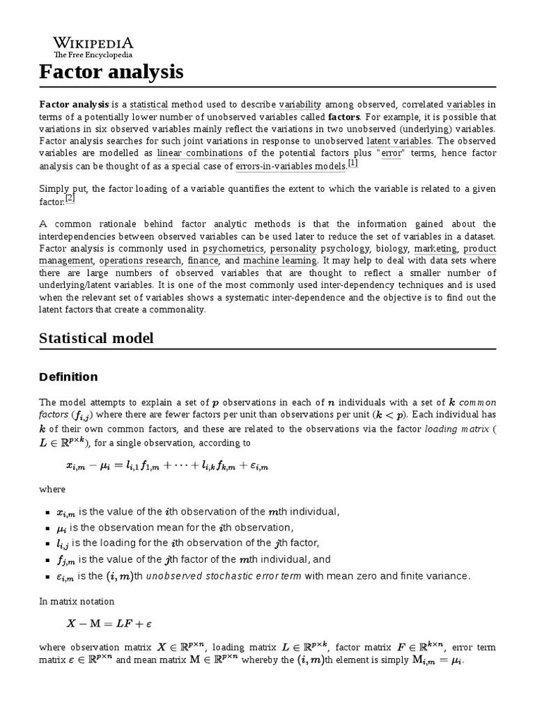 Factor Analysis | PDF | Factor Analysis | Principal Component Analysis