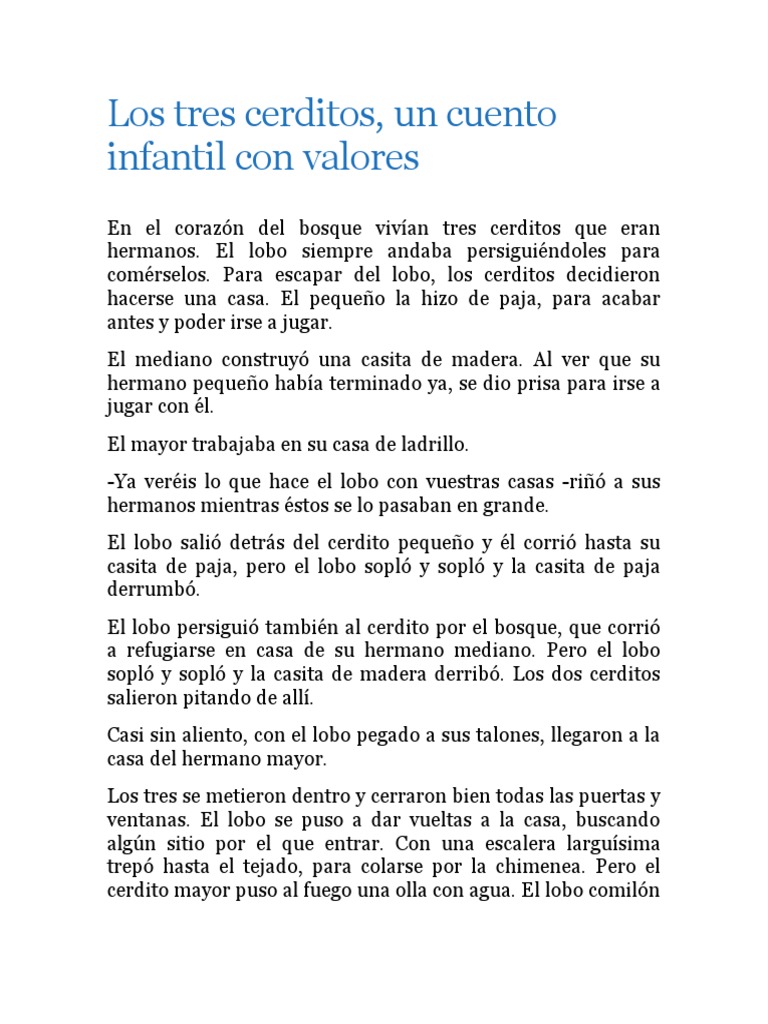 Los Tres Cerditos Pdf