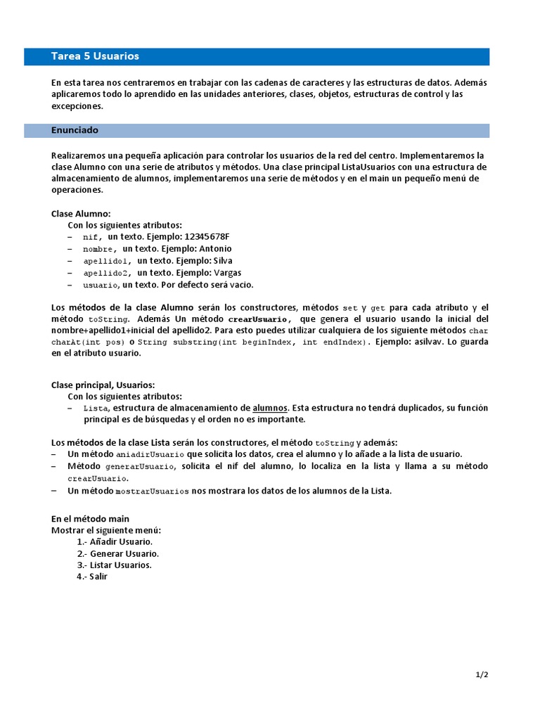 PROG Tarea5 Usuarios | PDF | Archivo de computadora | Zip (formato de archivo)